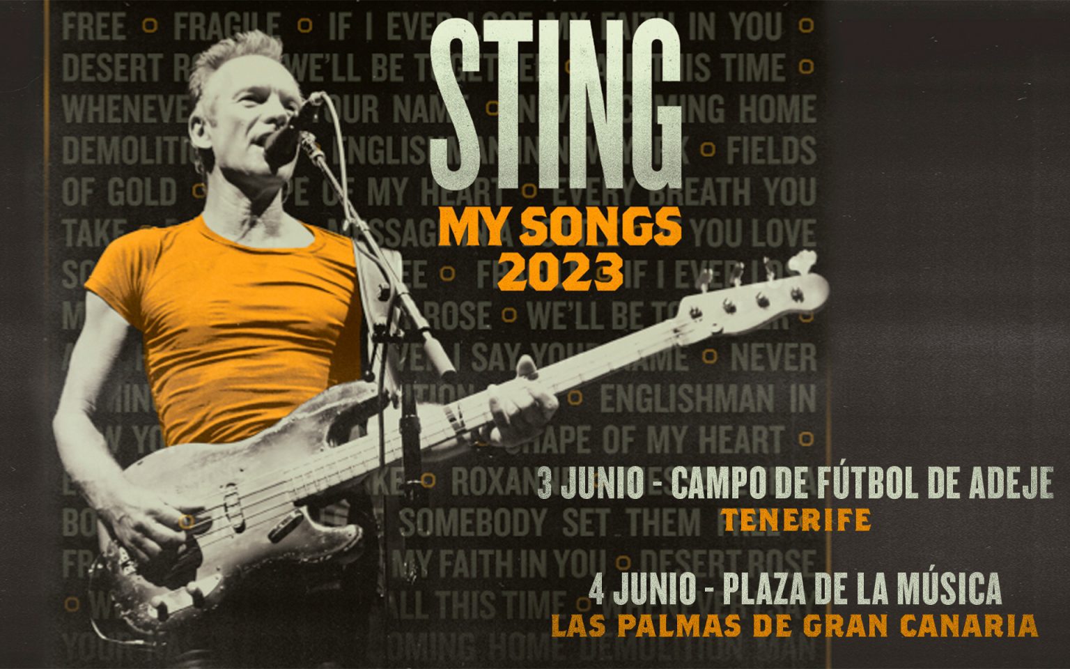 Conciertos de Sting en Canarias en junio de 2023 - MERCADEO POP