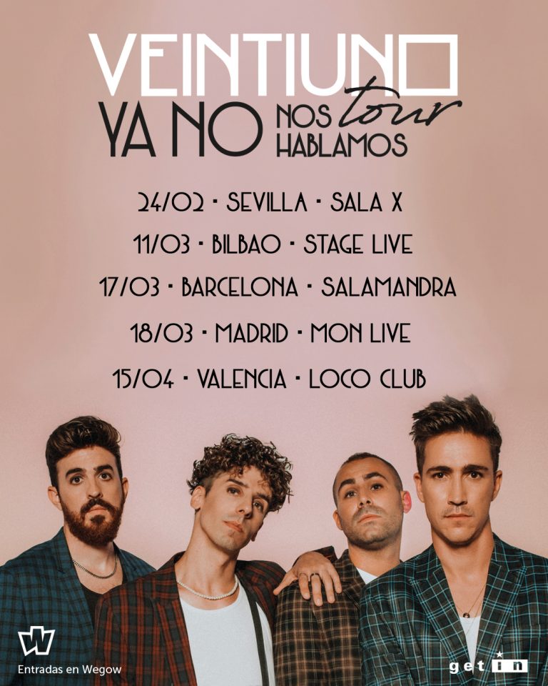 Veintiuno anuncia gira de conciertos por salas - MERCADEO POP