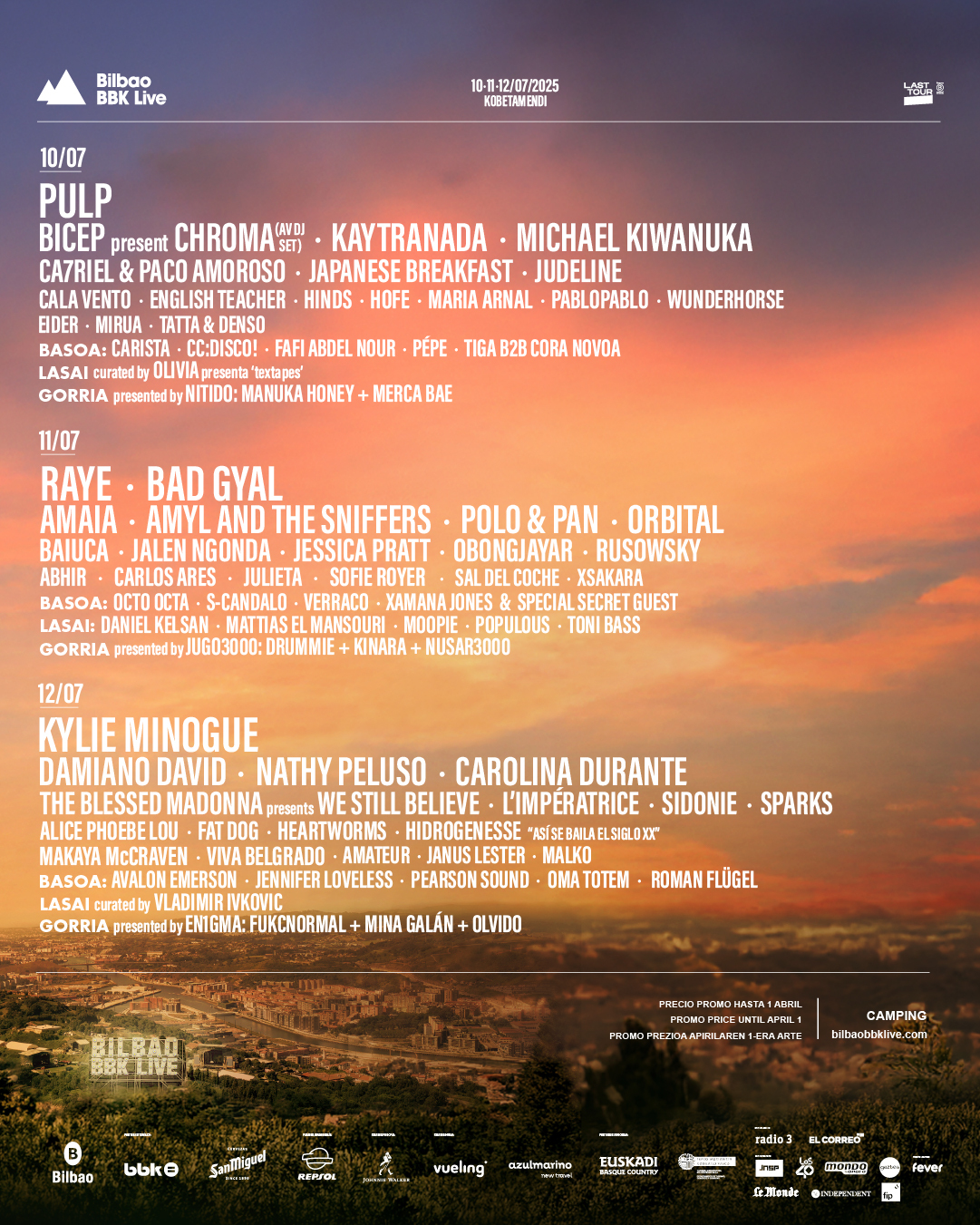 Bilbao BBK Live 2025: cartel completo - MERCADEO POP